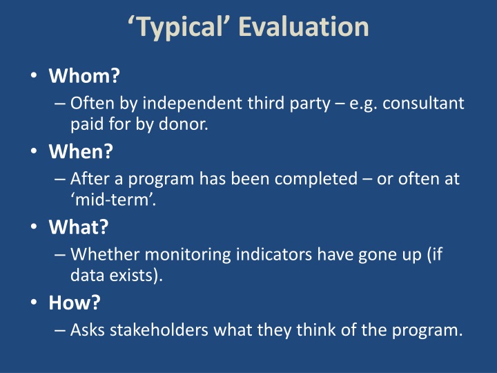 PPT - Monitoring, Evaluation and (Experimental) Impact Evaluation ...