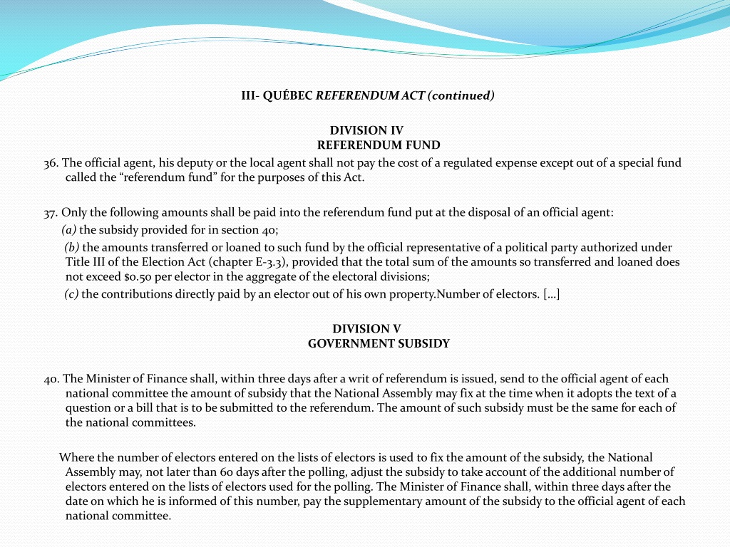 PPT - The Referendum Path in Liberal Democracies : The Case of Québec ...