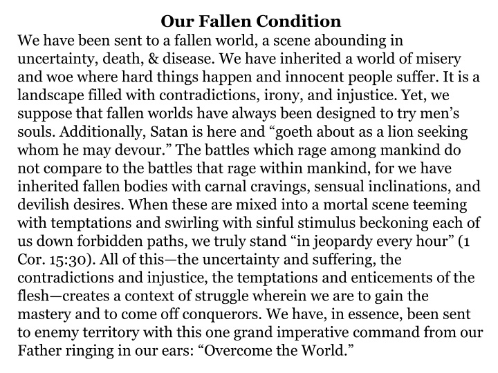 PPT - Our Fallen Condition PowerPoint Presentation, free download - ID ...