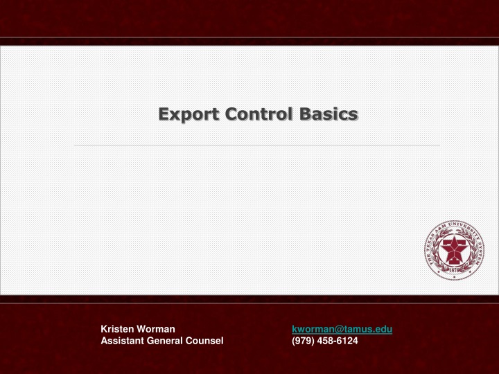 PPT - Export Control Basics PowerPoint Presentation, free download - ID ...