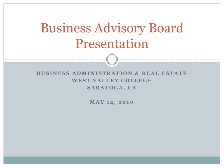 PPT - Business Advisory Board Presentation PowerPoint Presentation ...