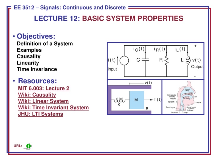 PPT - Objectives: Definition of a System Examples Causality Linearity ...