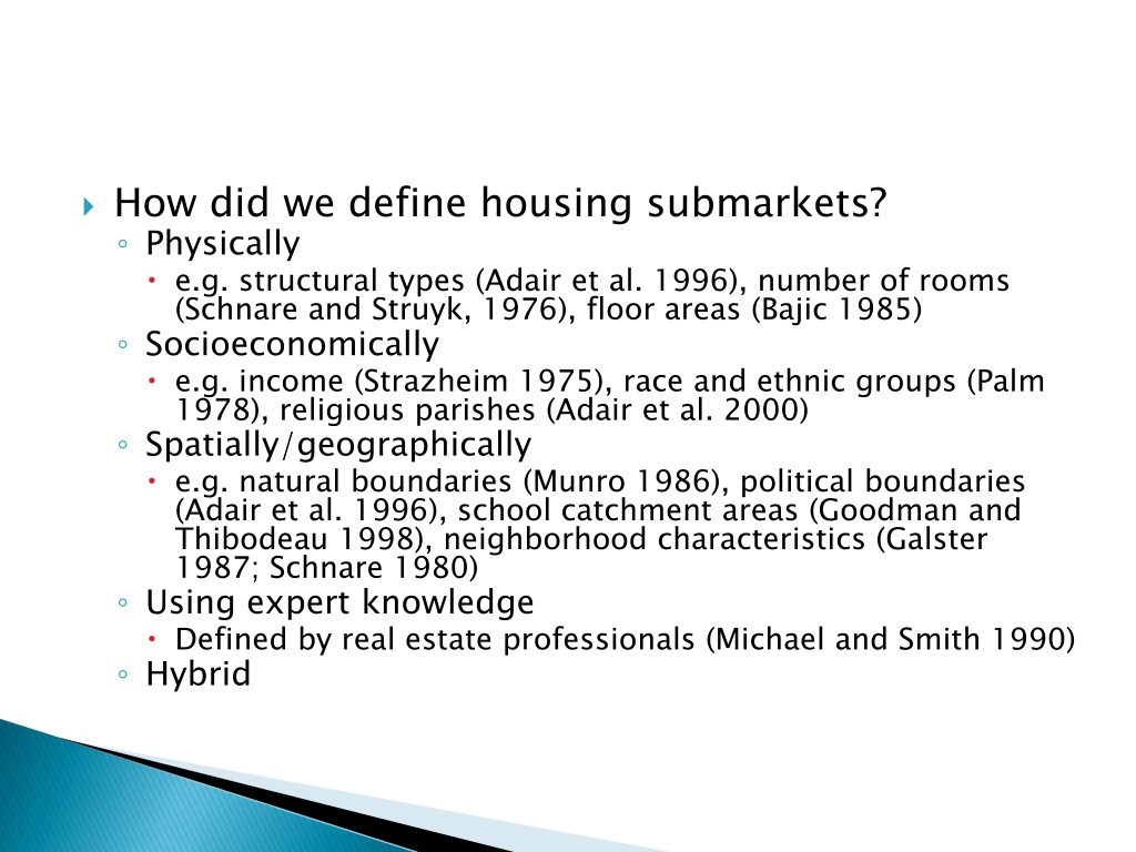 PPT - The Structure of Urban Residential Housing Sub-markets of Hong ...