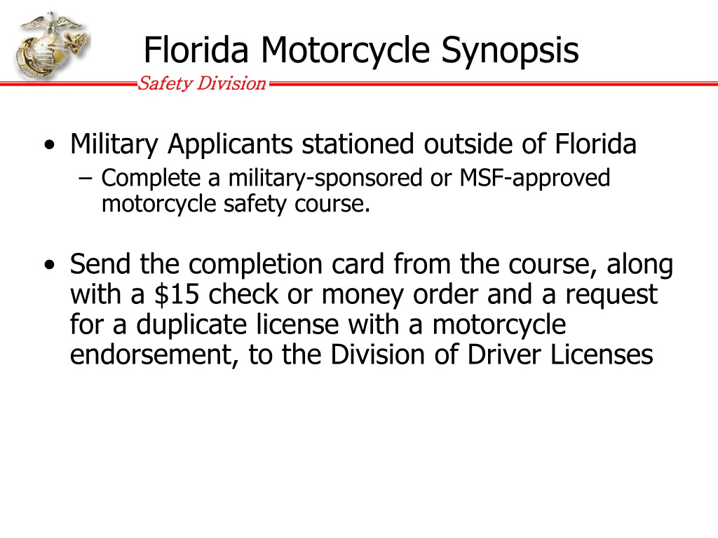PPT - Motorcycle License Endorsements for the Military PowerPoint ...