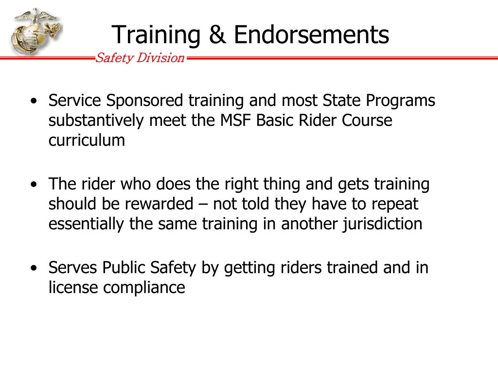PPT - Motorcycle License Endorsements for the Military PowerPoint ...