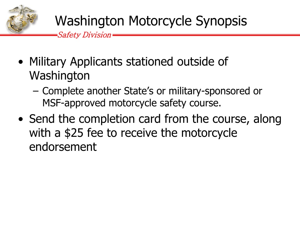 PPT - Motorcycle License Endorsements for the Military PowerPoint ...