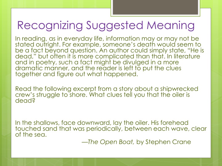 PPT - Inference, Conclusion, Main Idea and Relevant Details PowerPoint ...