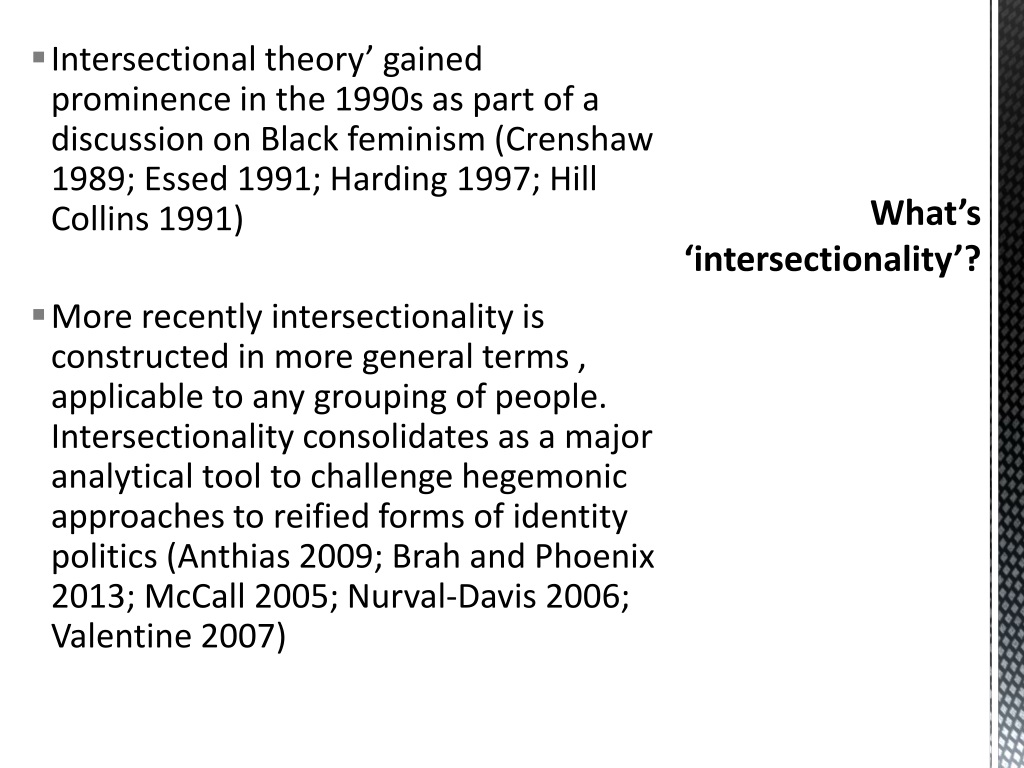PPT - Intersectionality in the women’s sector : looking at BME women’s ...