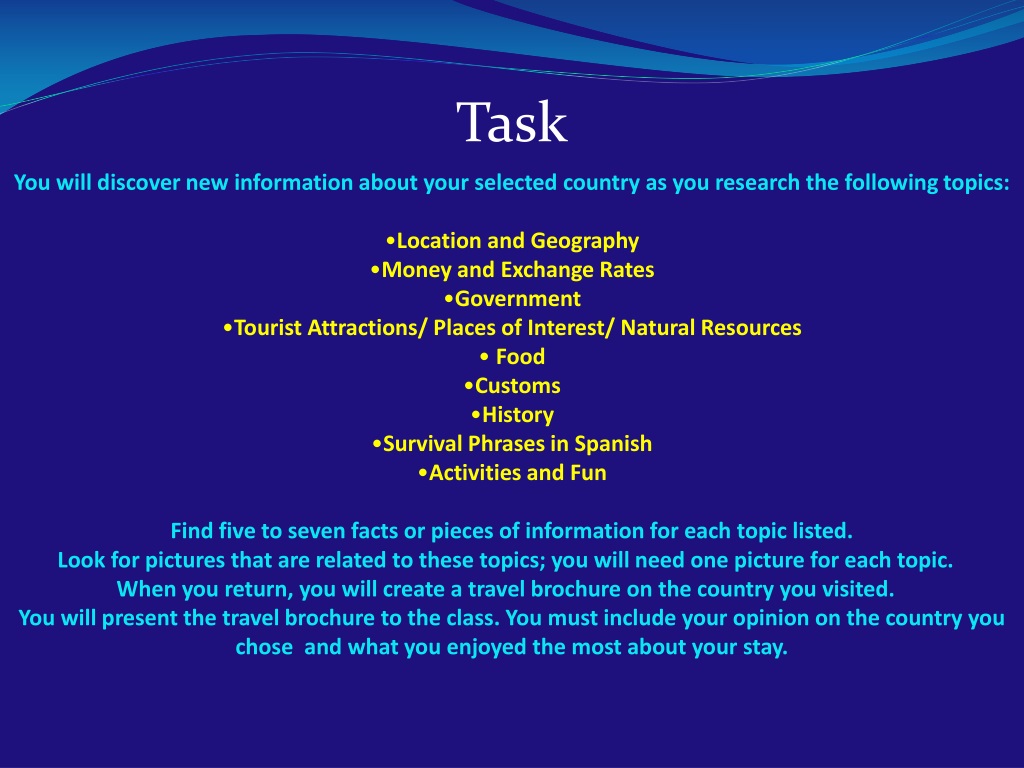 PPT - Virtual Trip to a Spanish Speaking Country PowerPoint ...