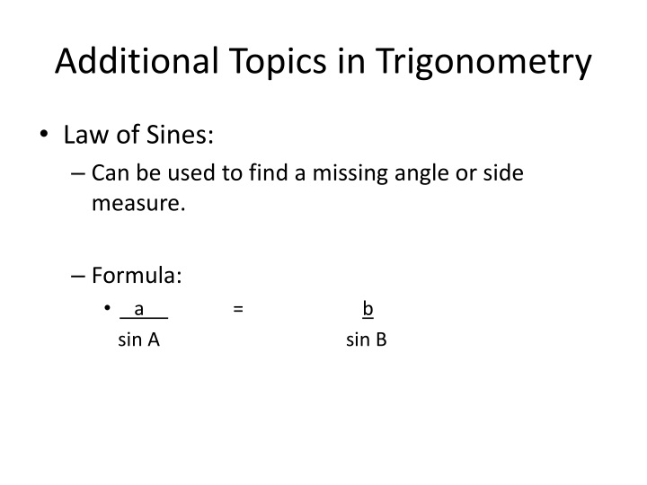 PPT - Additional Topics in Trigonometry PowerPoint Presentation, free ...