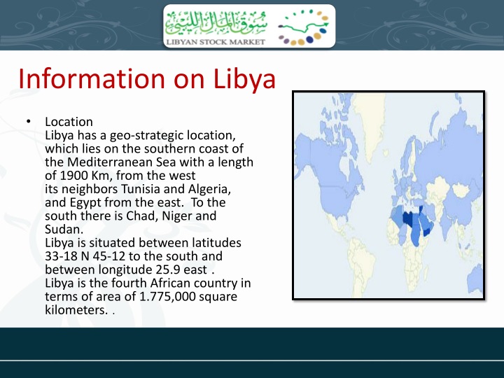 PPT - Country Overview and The Recent Developments of the Libyan Stock ...