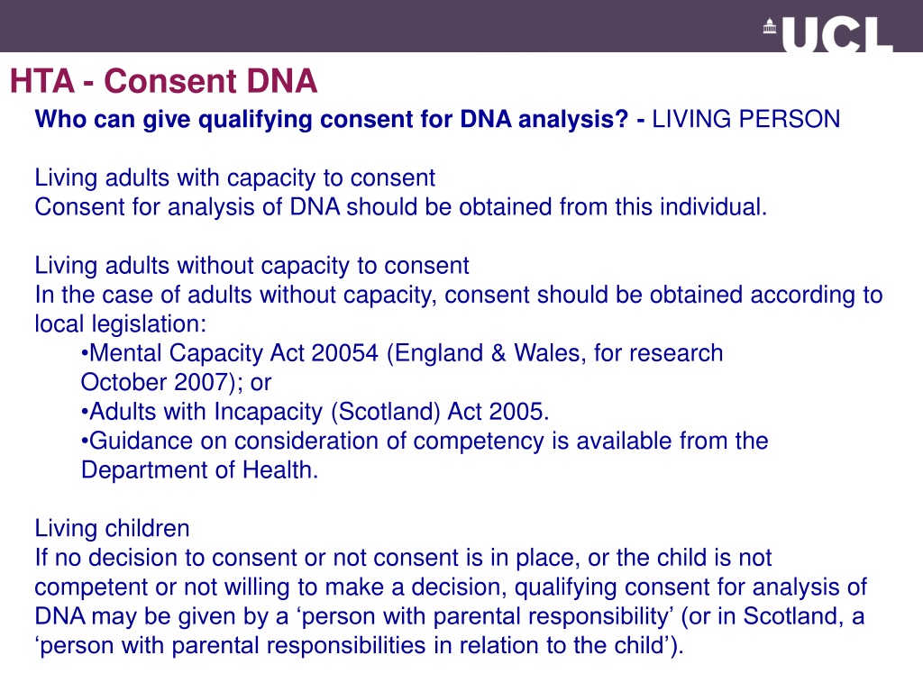 PPT - Human Tissue Act 2004: DNA Analysis Dr Kirstin Goldring Biobank ...