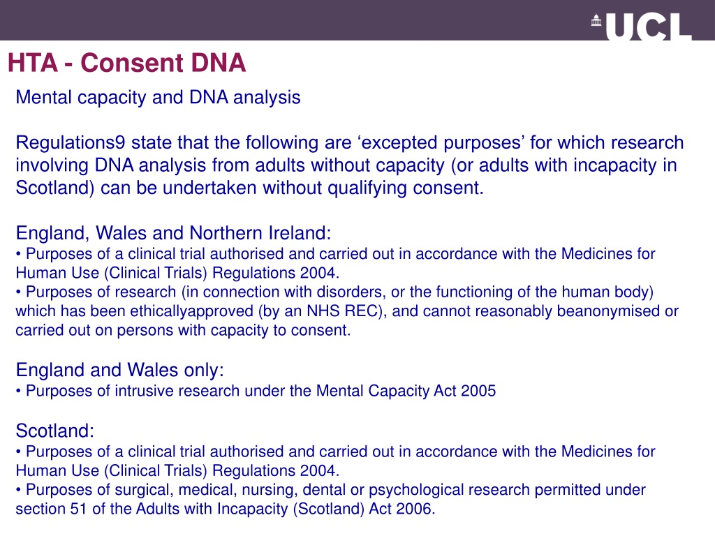 PPT - Human Tissue Act 2004: DNA Analysis Dr Kirstin Goldring Biobank ...