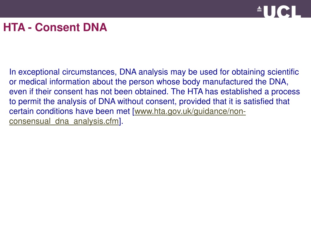 PPT - Human Tissue Act 2004: DNA Analysis Dr Kirstin Goldring Biobank ...