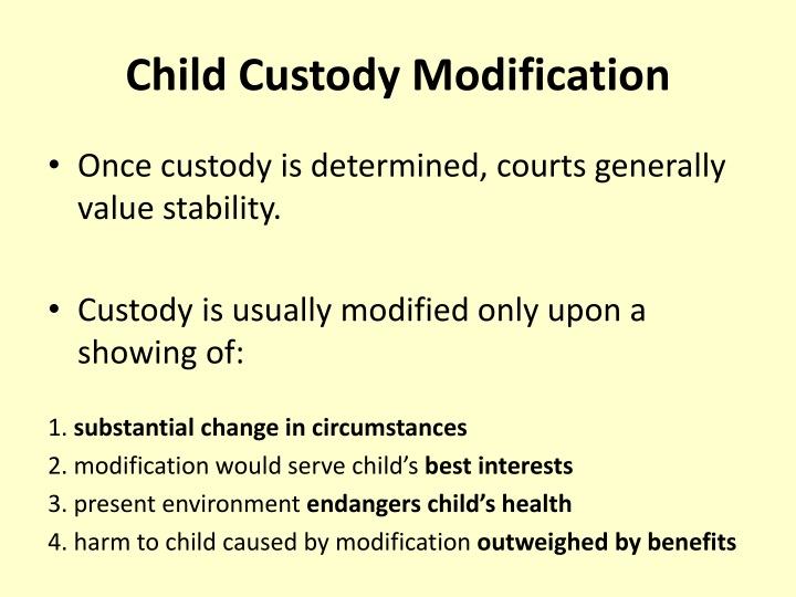 PPT - Child Custody, Visitation and Child Support PowerPoint ...