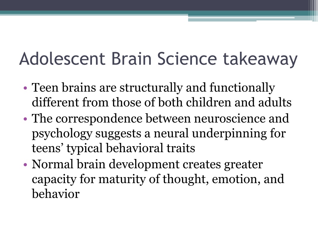 PPT - The Legal Impact of Adolescent Brain Science: Evidence ...
