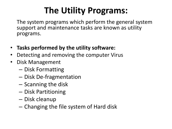 PPT - The Utility Programs: PowerPoint Presentation, free download - ID ... PPT - The Utility Programs: PowerPoint Presentation, free download - ID ...