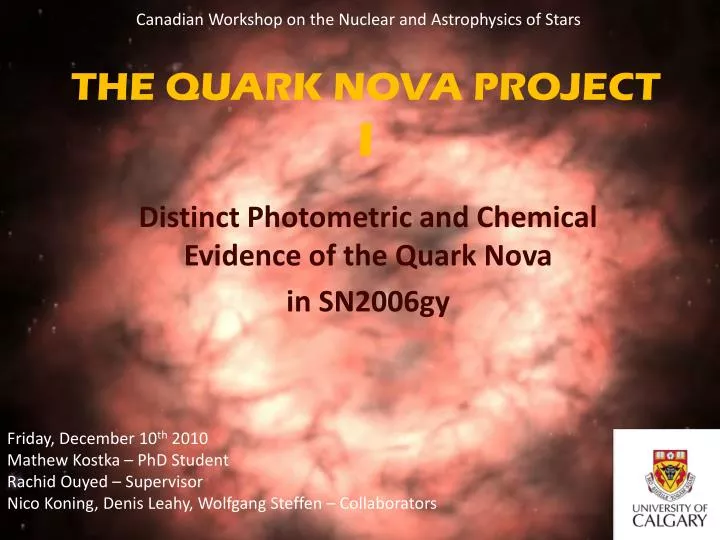 PPT - THE QUARK NOVA PROJECT I PowerPoint Presentation, free download ...