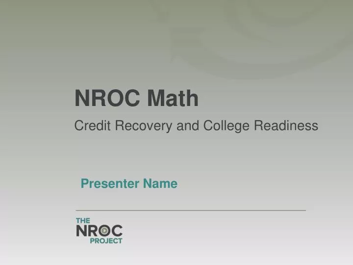 PPT - NROC Math PowerPoint Presentation, free download - ID:1536051