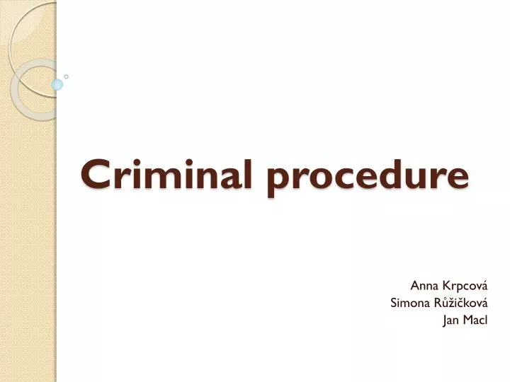 PPT - Criminal procedure PowerPoint Presentation, free download - ID ...