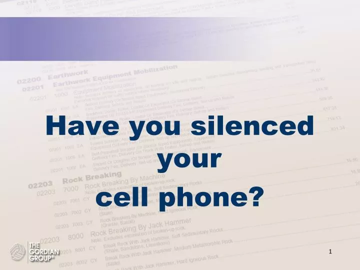 PPT - Have you silenced your cell phone? PowerPoint Presentation, free ...