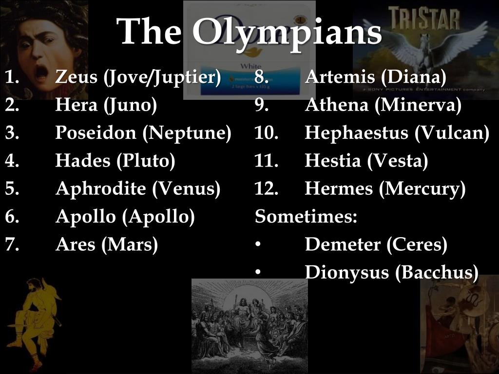 PPT - Greek and Roman Gods: Olympians (and minor gods) PowerPoint ...