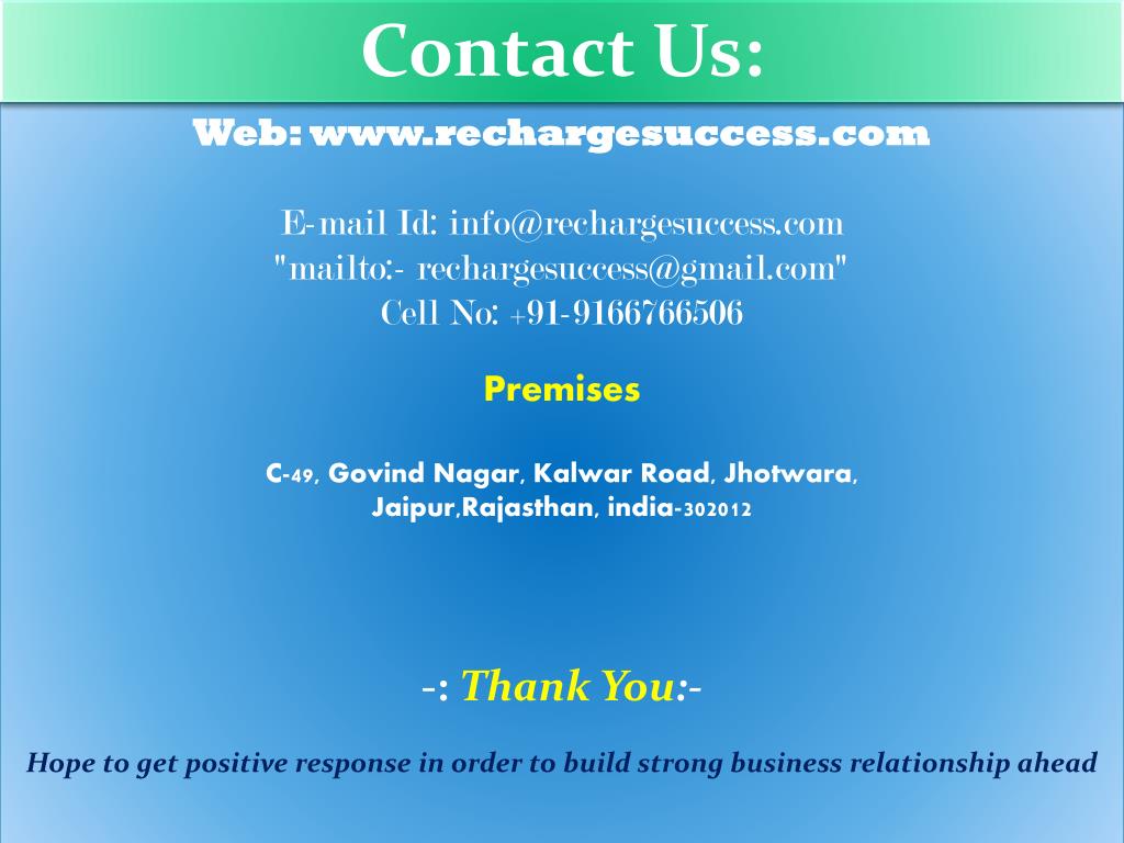 PPT - Welcome 2 Recharge Success India no 1 recharge Company PowerPoint ...