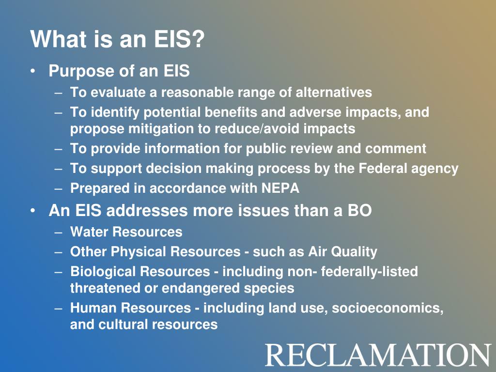 PPT - Environmental Impact Statement Remanded Biological Opinions on ...