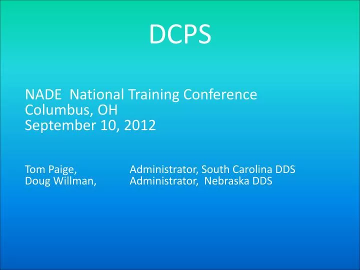 PPT - DCPS PowerPoint Presentation, free download - ID:1538519