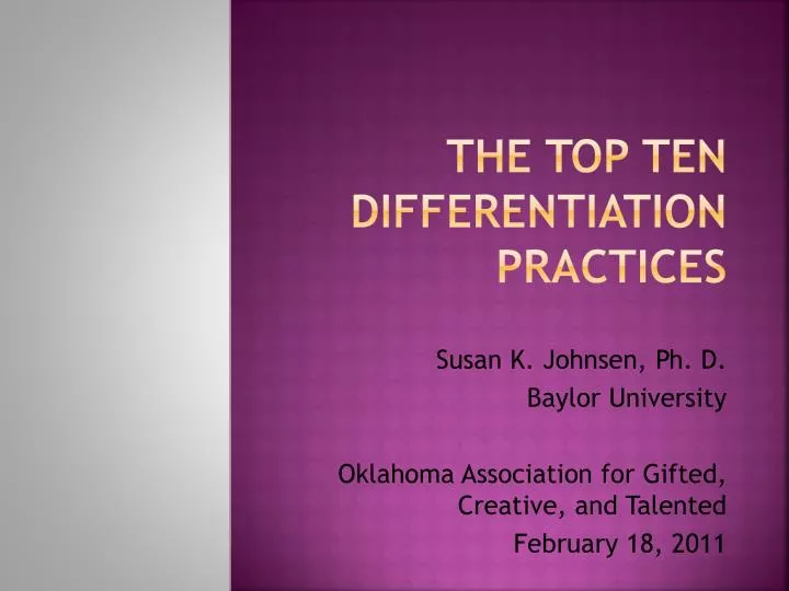 PPT - The Top Ten Differentiation Practices PowerPoint Presentation ...