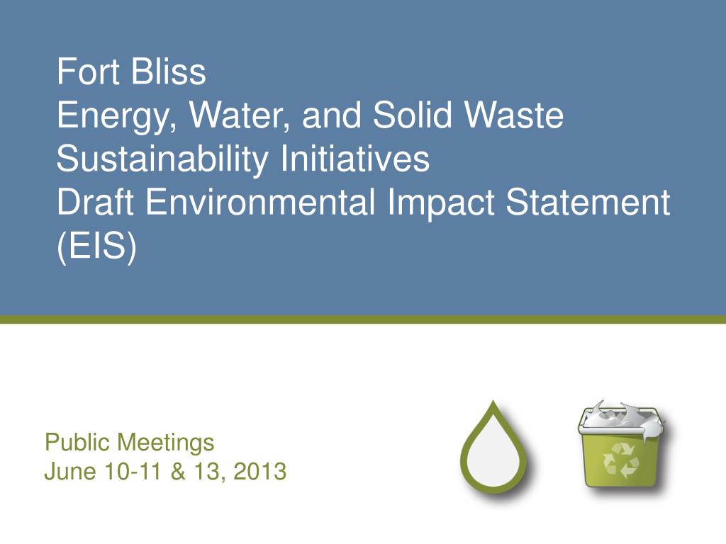 PPT - Fort Bliss Energy, Water, and Solid Waste Sustainability ...