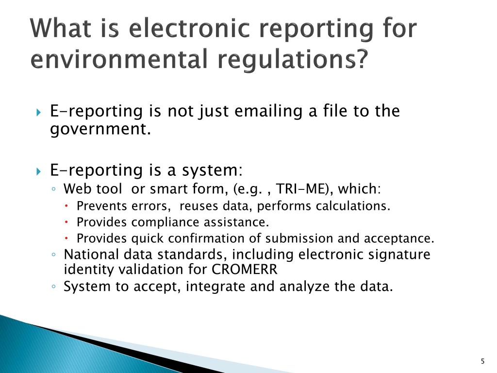 PPT - EPA Plans for Moving Forward with Electronic Reporting David ...