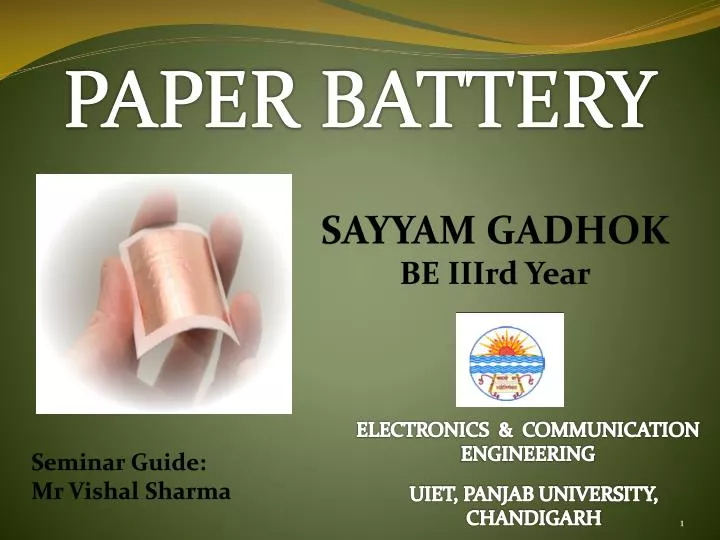 PPT - PAPER BATTERY PowerPoint Presentation, free download - ID:1538981
