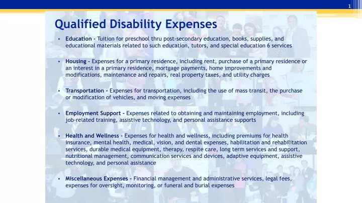 PPT - Qualified Disability Expenses PowerPoint Presentation, free ...