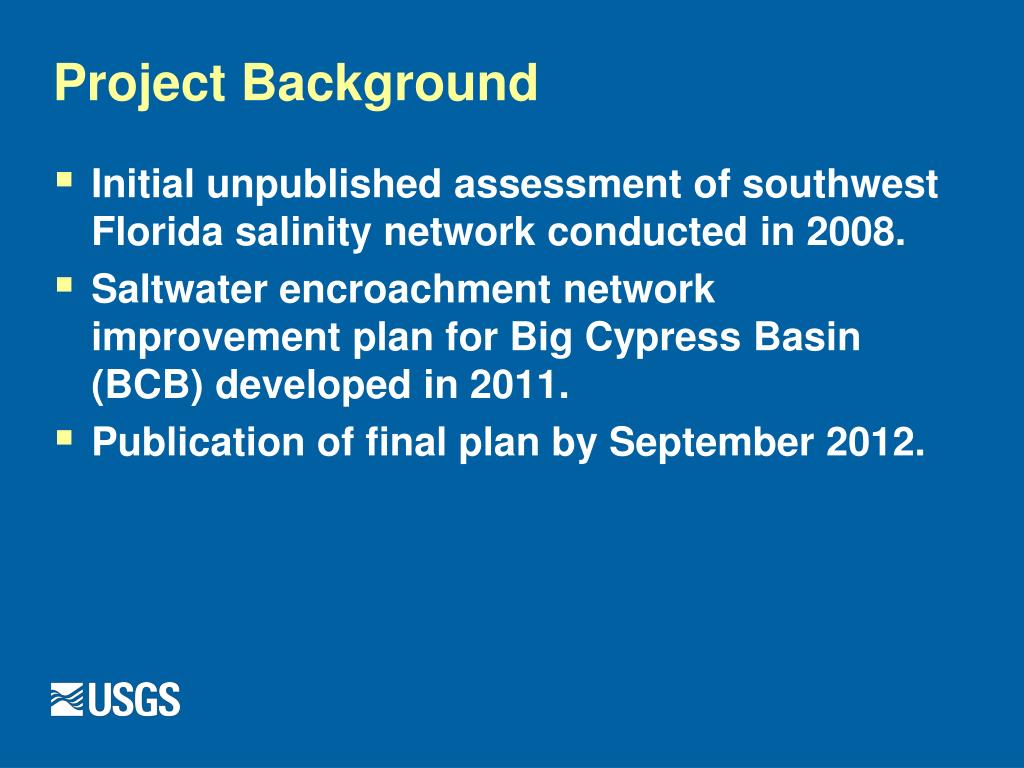 PPT - Saltwater Encroachment Monitoring Network Improvement Plan, Big ...