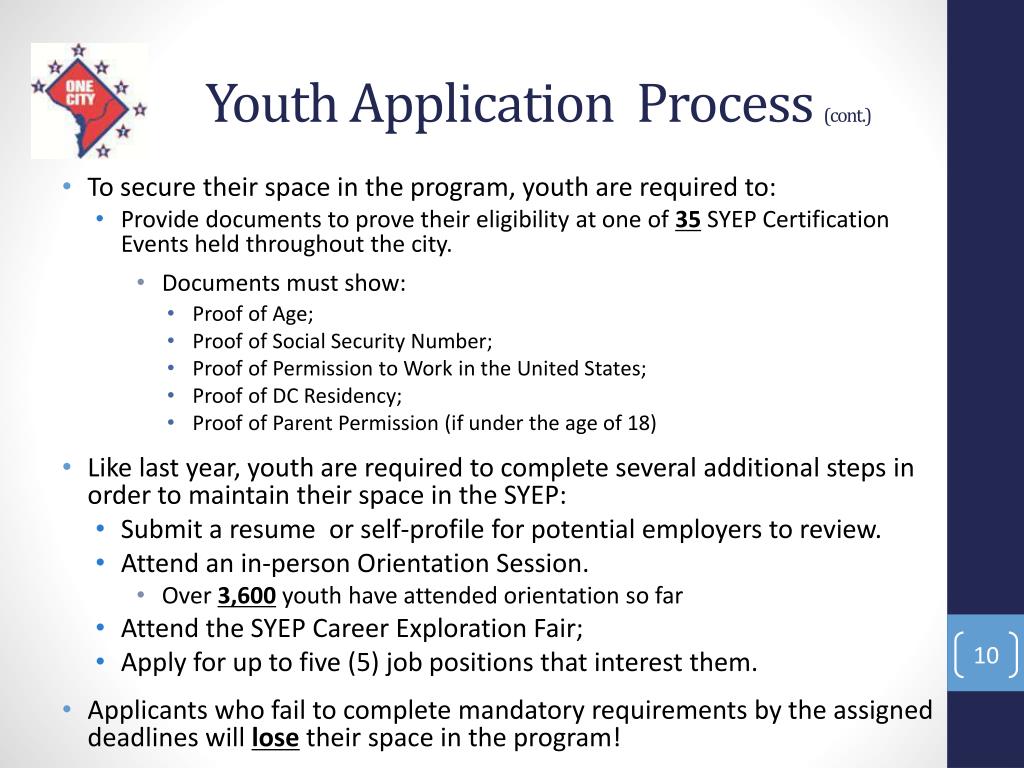 PPT - DC Department of Employment Services Office of Youth Programs ...