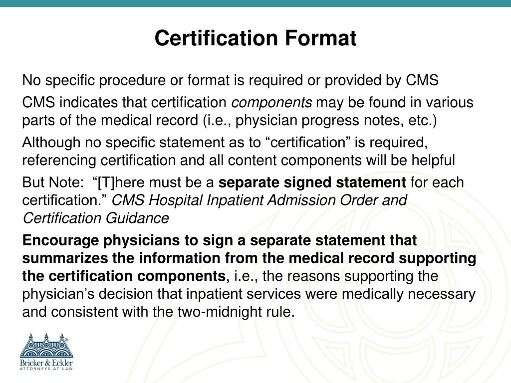PPT - Medicare Inpatient Admission Standards: Two Midnight and ...