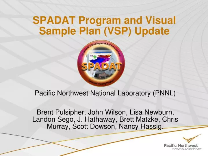 PPT - SPADAT Program and Visual Sample Plan (VSP) Update PowerPoint Presentation - ID:1540756