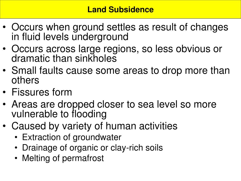 PPT - Natural Hazards and Disasters Chapter 9 Sinkholes, Land ...