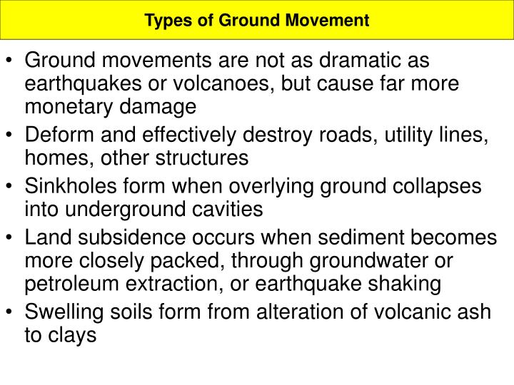 PPT - Natural Hazards and Disasters Chapter 9 Sinkholes, Land ...