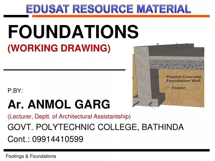 PPT - FOUNDATIONS (WORKING DRAWING) PowerPoint Presentation, free ...