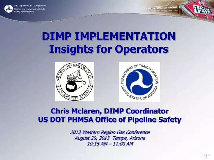 PPT - DIMP IMPLEMENTATION Insights for Operators PowerPoint ...