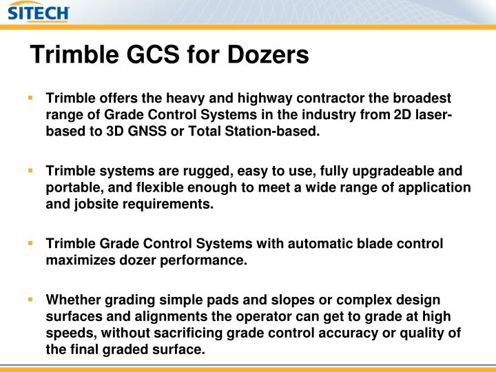 PPT - Trimble 2D & 3D Grade Control Systems for Dozers & Graders ...