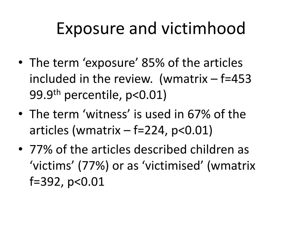 PPT - “Witness” to violence? Psychological discourses of children in ...