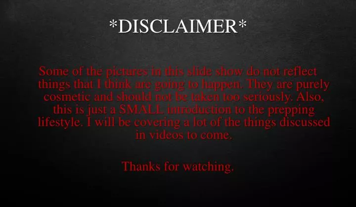 PPT - *DISCLAIMER* PowerPoint Presentation, free download - ID:1542153