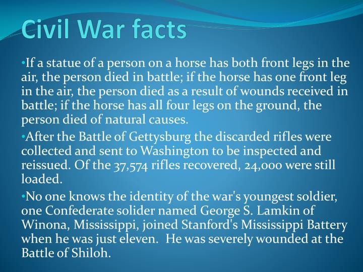 PPT - Civil War facts PowerPoint Presentation - ID:1542406