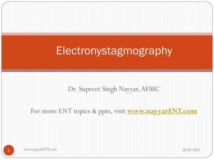 PPT - Electronystagmography PowerPoint Presentation, free download - ID ...