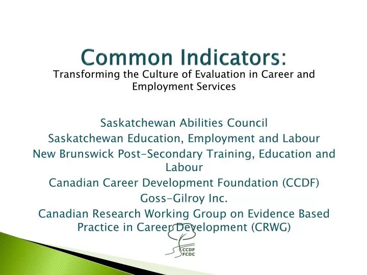 PPT - Common Indicators: PowerPoint Presentation, free download - ID ...