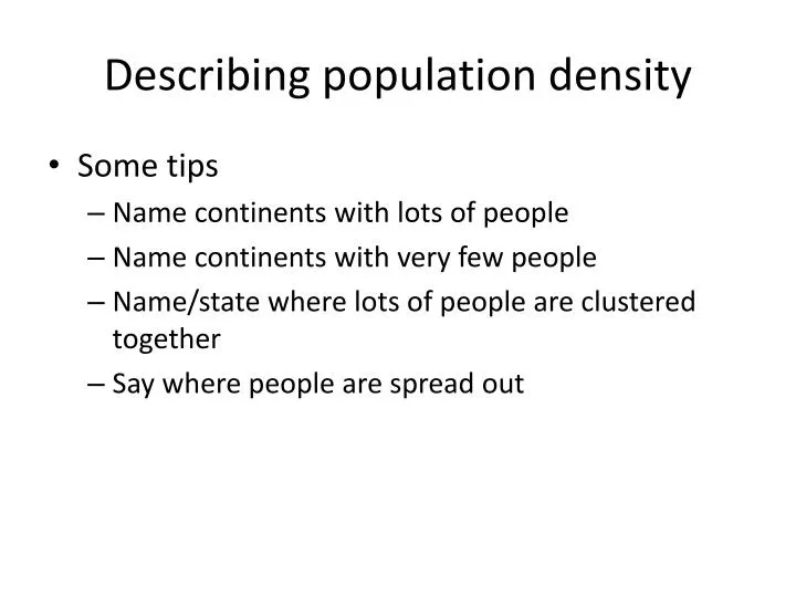 PPT - Describing population density PowerPoint Presentation, free ...