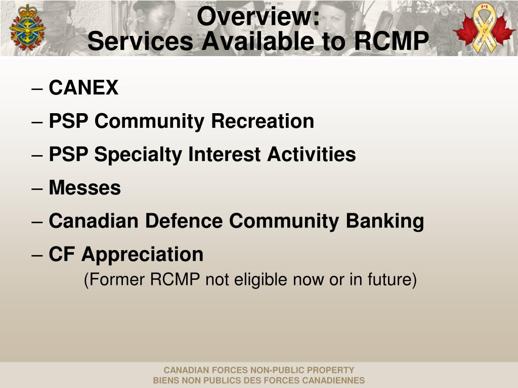 PPT - Morale & Welfare Services: Existing and Future Eligibility of ...